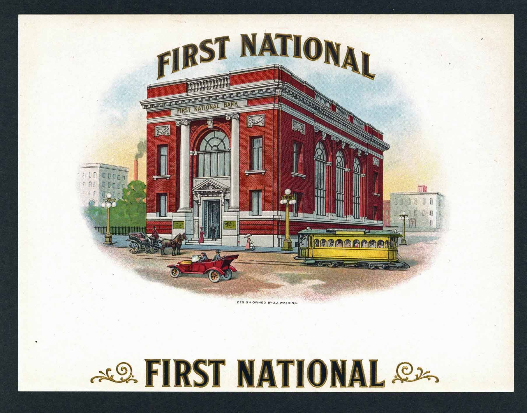 First National Brand Inner Cigar Box Label – thelabelman