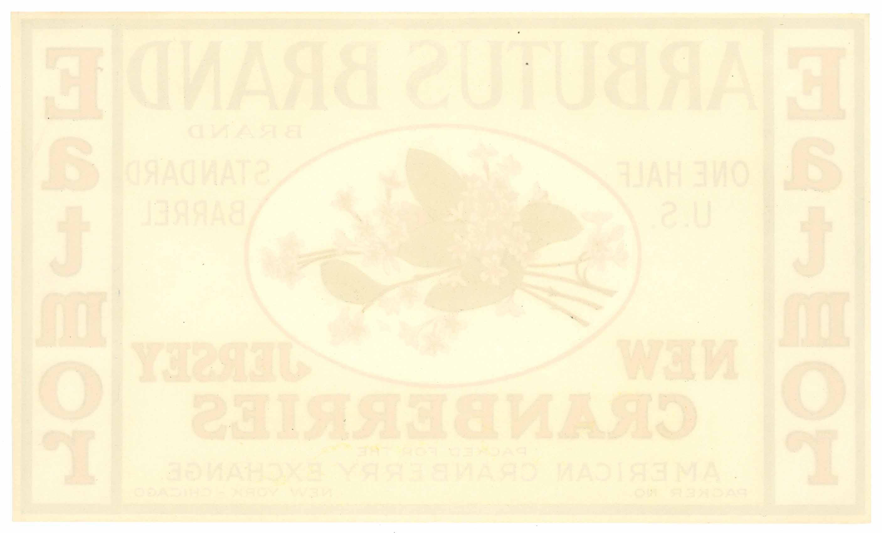Arbutus Brand Vintage New Jersey Cranberry Crate Label, 1/2 – thelabelman