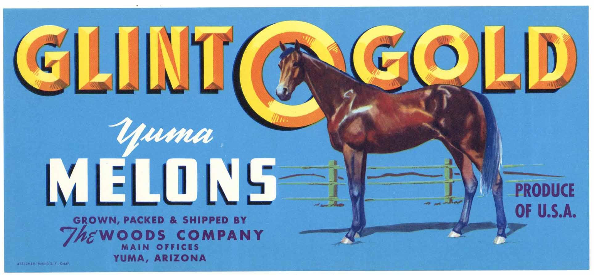 Glint O Gold Brand Vintage Yuma Arizona Melon Crate Label – thelabelman