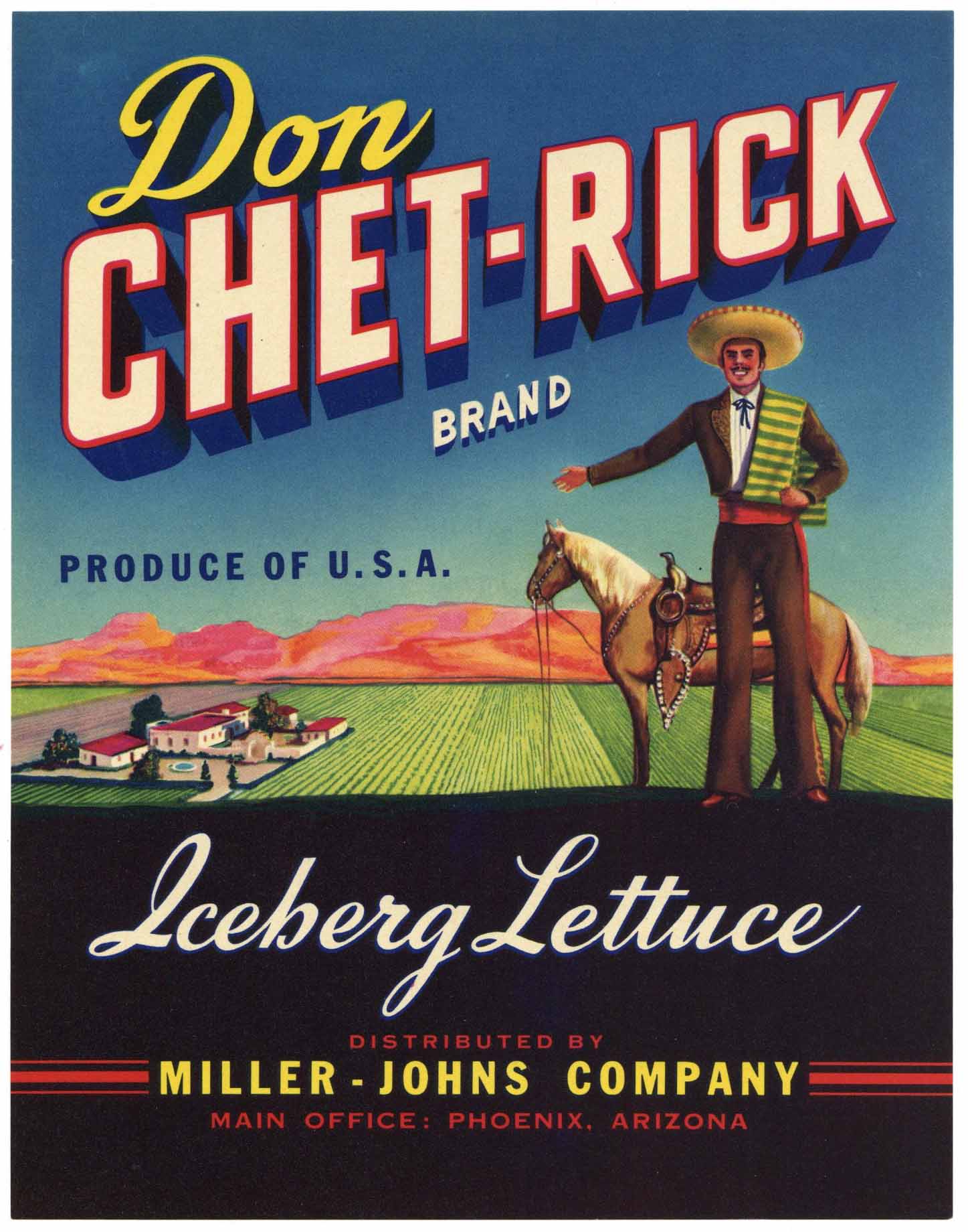 Don Chet-Rick Brand Phoenix Arizona Vegetable Crate Label – thelabelman