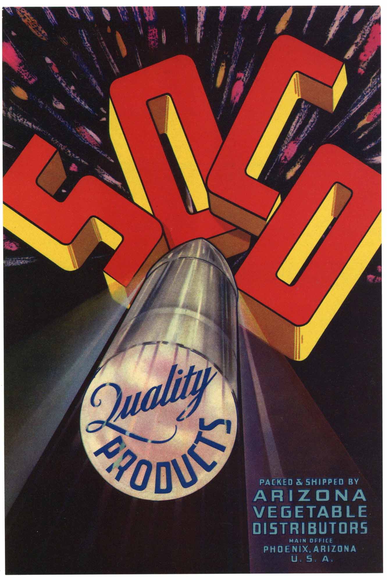 Soco Brand Vintage Phoenix Arizona Vegetable Crate Label – thelabelman