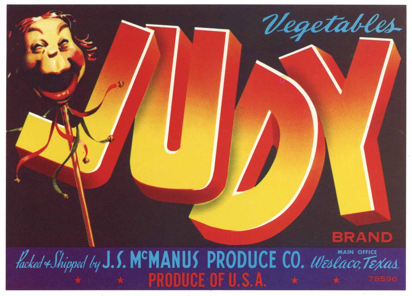 Judy Brand Vintage Weslaco Texas Vegetable Crate Label – thelabelman