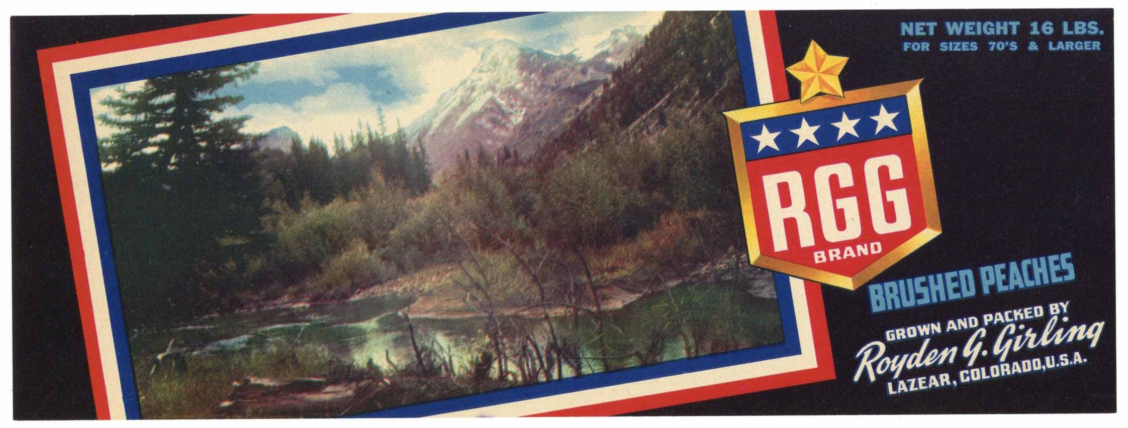 RGG Brand Vintage Lazear Colorado Peach Crate Label – thelabelman