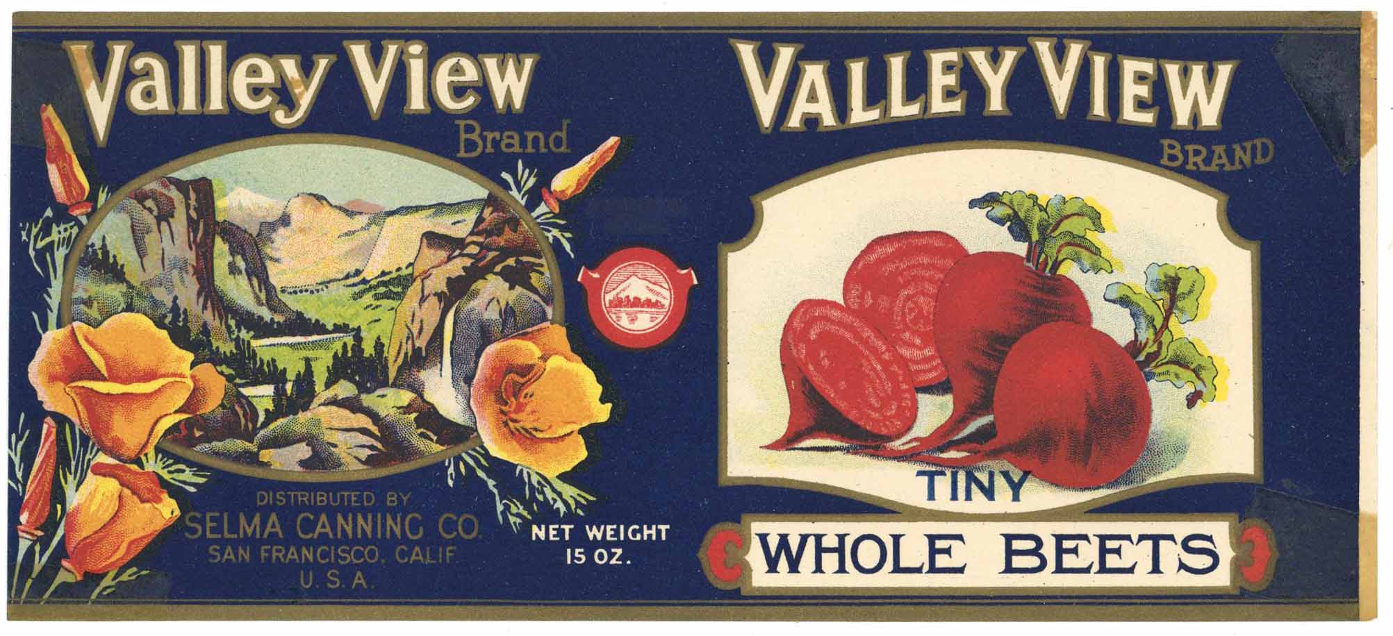 Valley View Brand Vintage Whole Beets Can Label – thelabelman