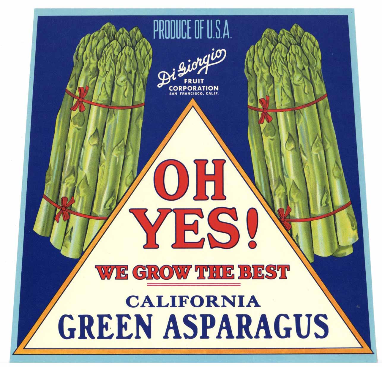 Oh Yes! Brand Vintage Asparagus Crate Label – thelabelman