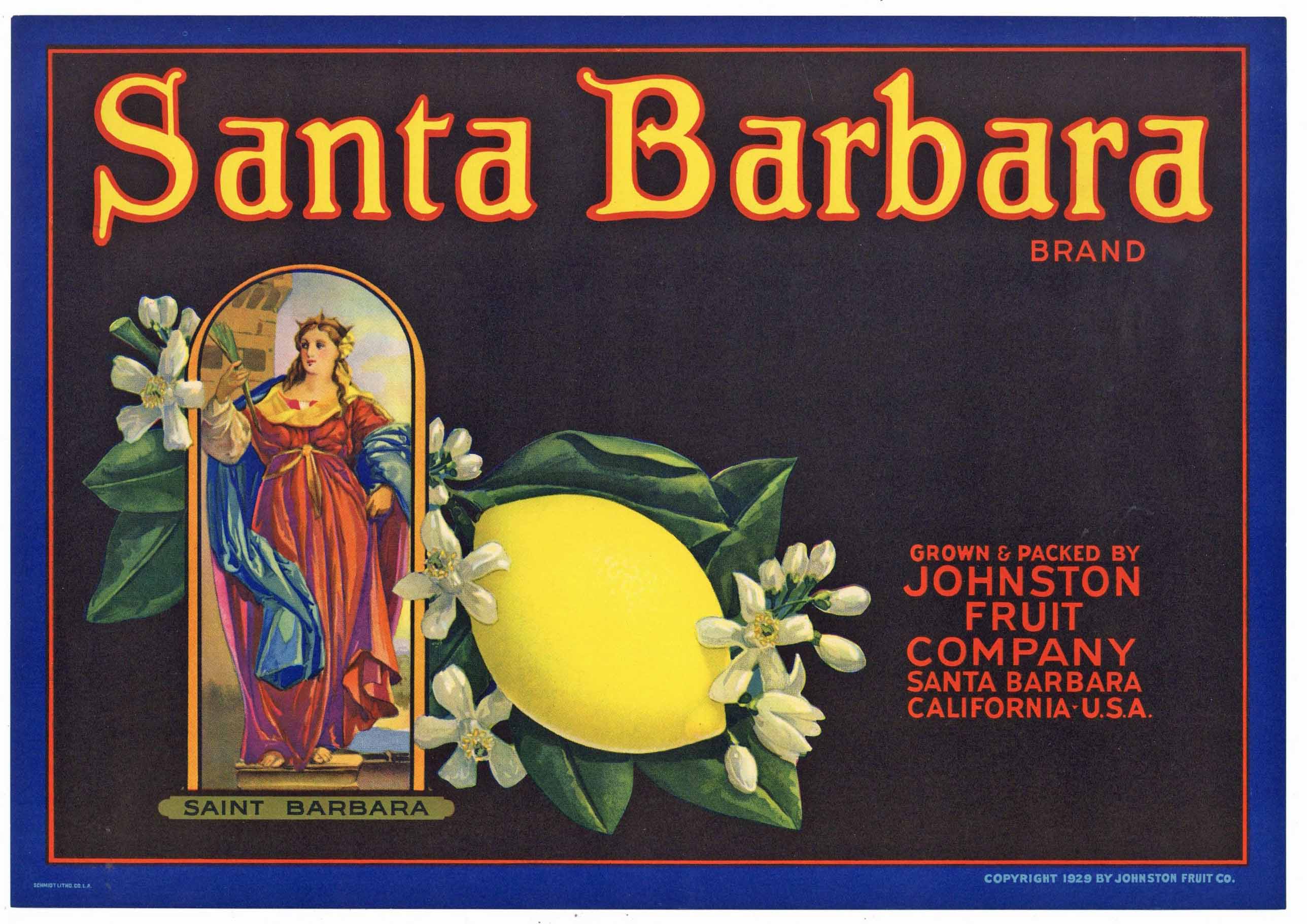 Santa Barbara Brand Vintage Lemon Crate Label – thelabelman