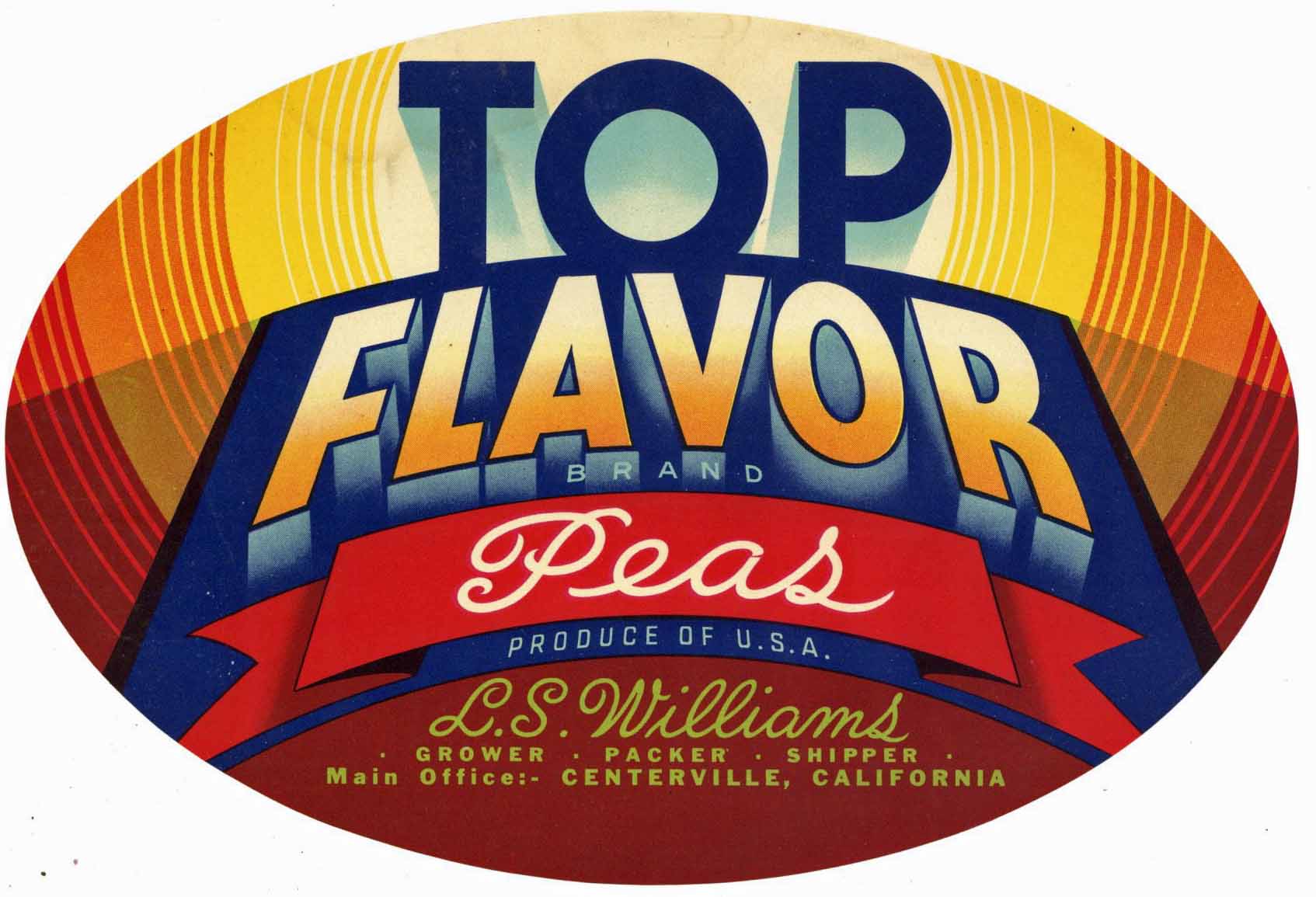 Flavor Brand Vintage California Vegetable Crate Label, Peas – thelabelman