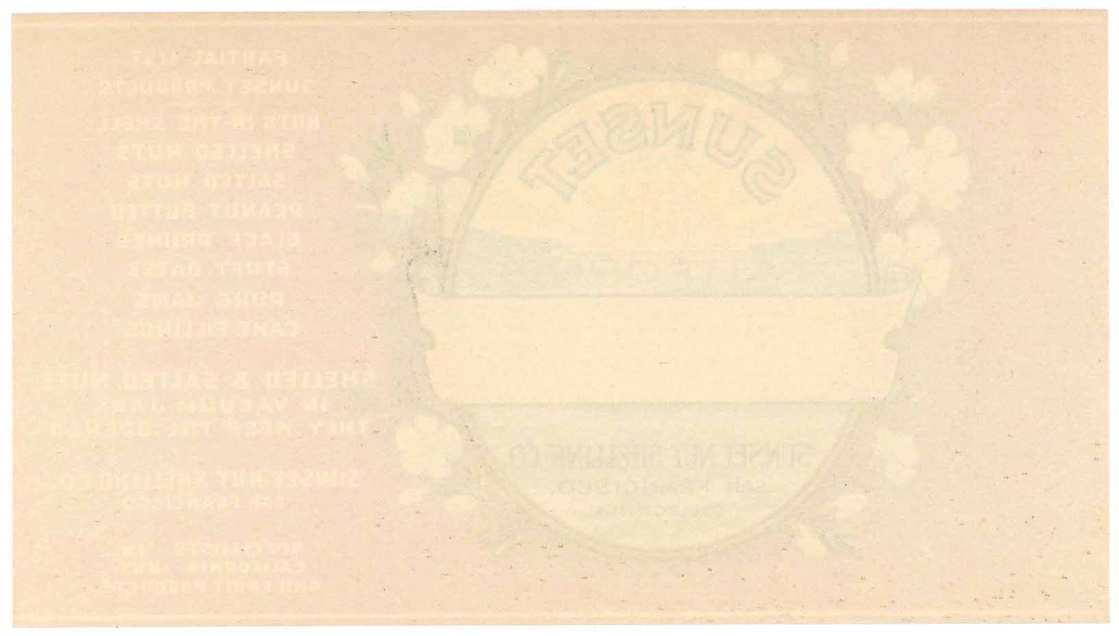 Sunset Brand Vintage Shelled Nut Can Label – thelabelman