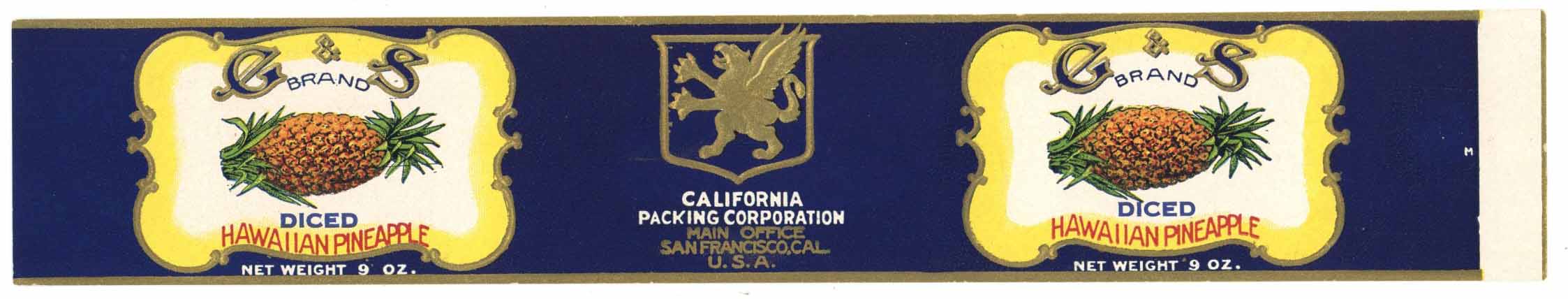 G & S Brand Vintage Hawaiian Pineapple Can Label – thelabelman