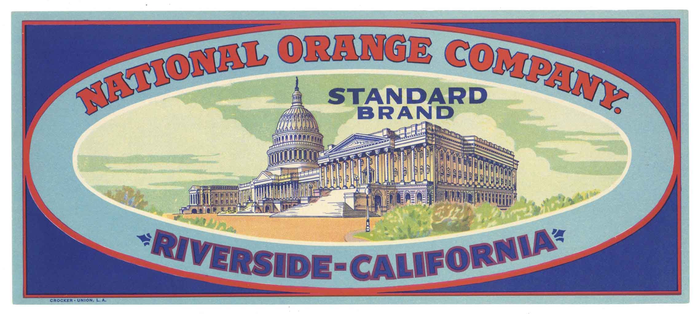 Standard Brand, National Orange Company Riverside Crate Label – thelabelman