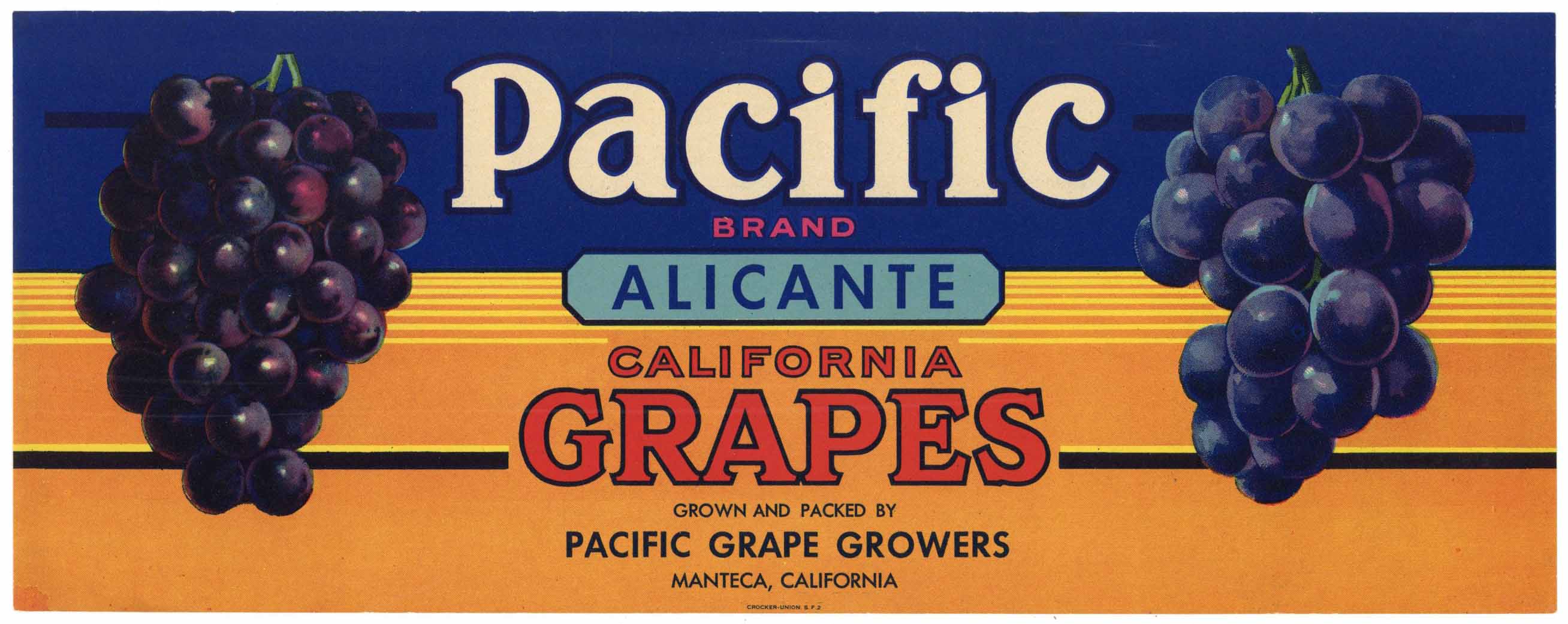 Pacific Brand Manteca California Grape Crate Label – thelabelman
