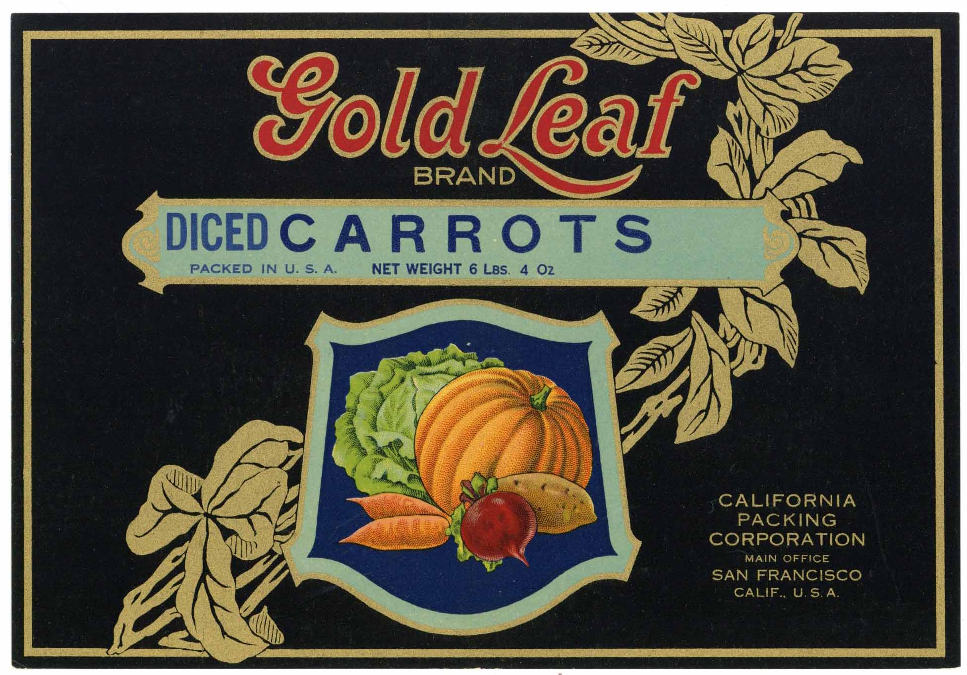 Gold Leaf Brand Vintage Carrot Can Label – thelabelman