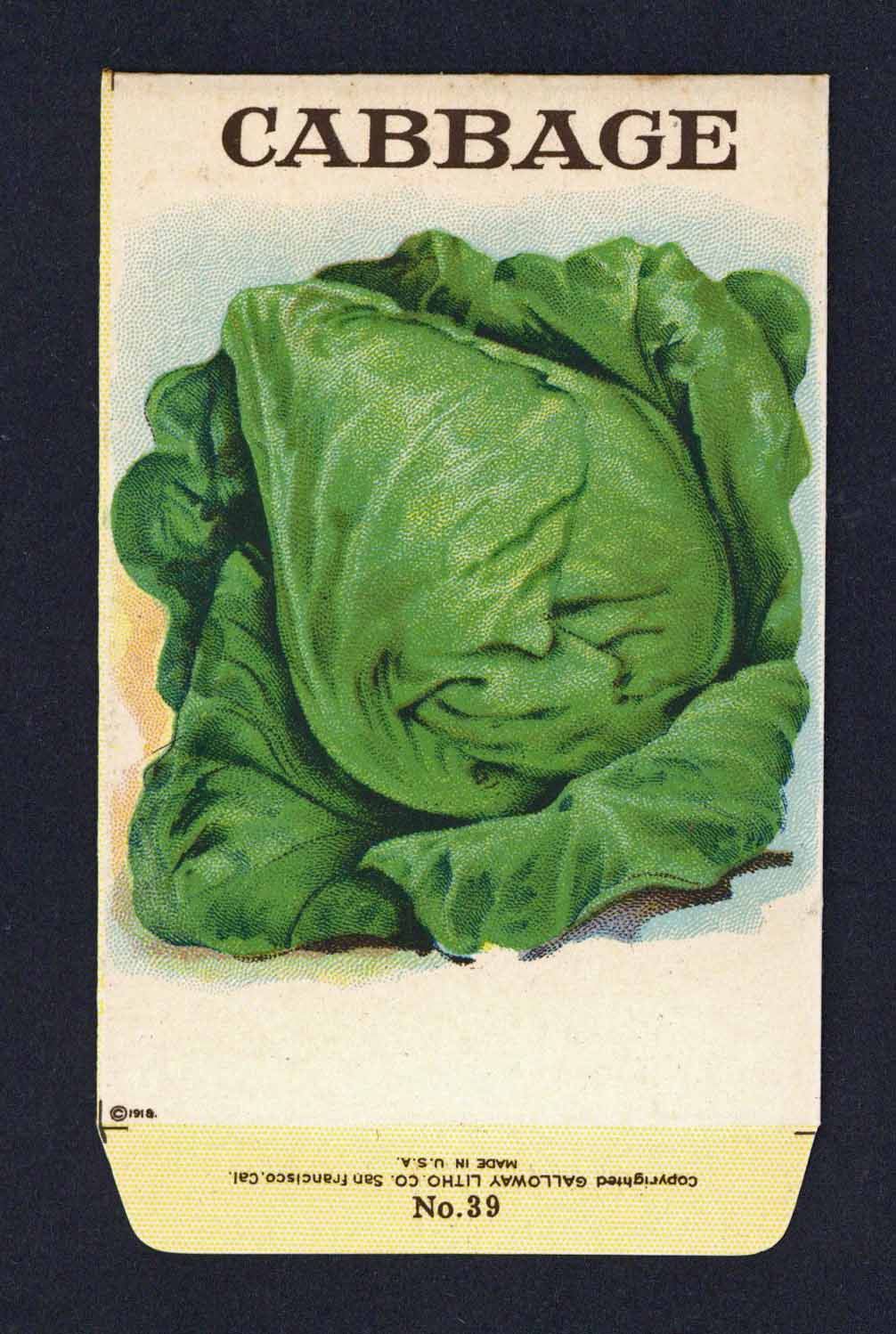 Cabbage Antique Stock Seed Packet – thelabelman