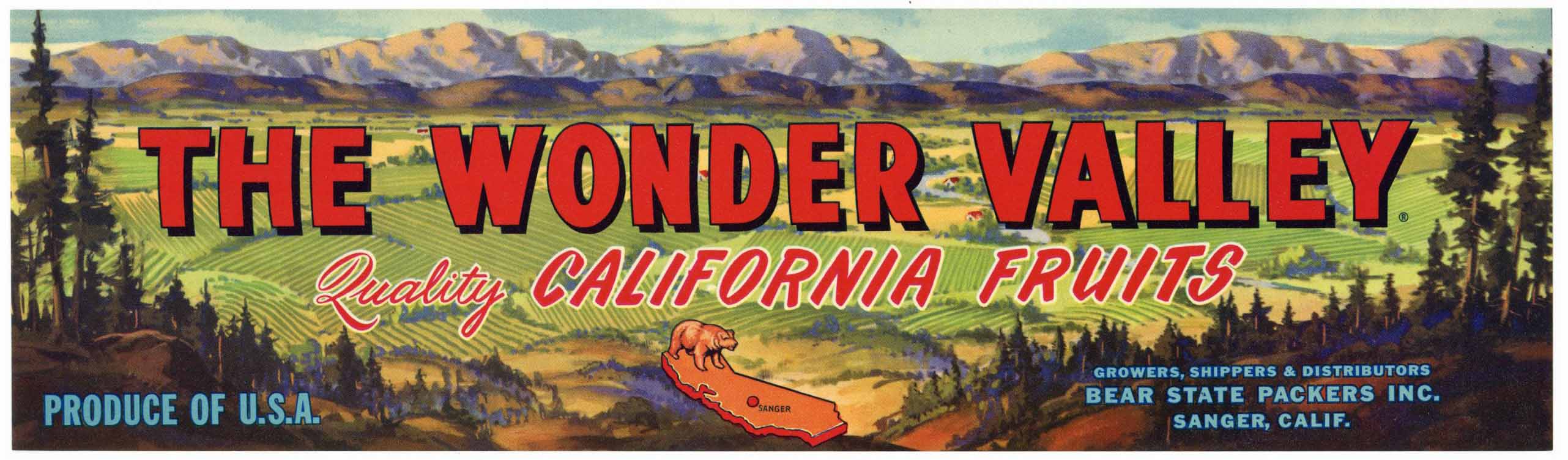 The Wonder Valley Brand Vintage Sanger California Fruit Crate Label ...