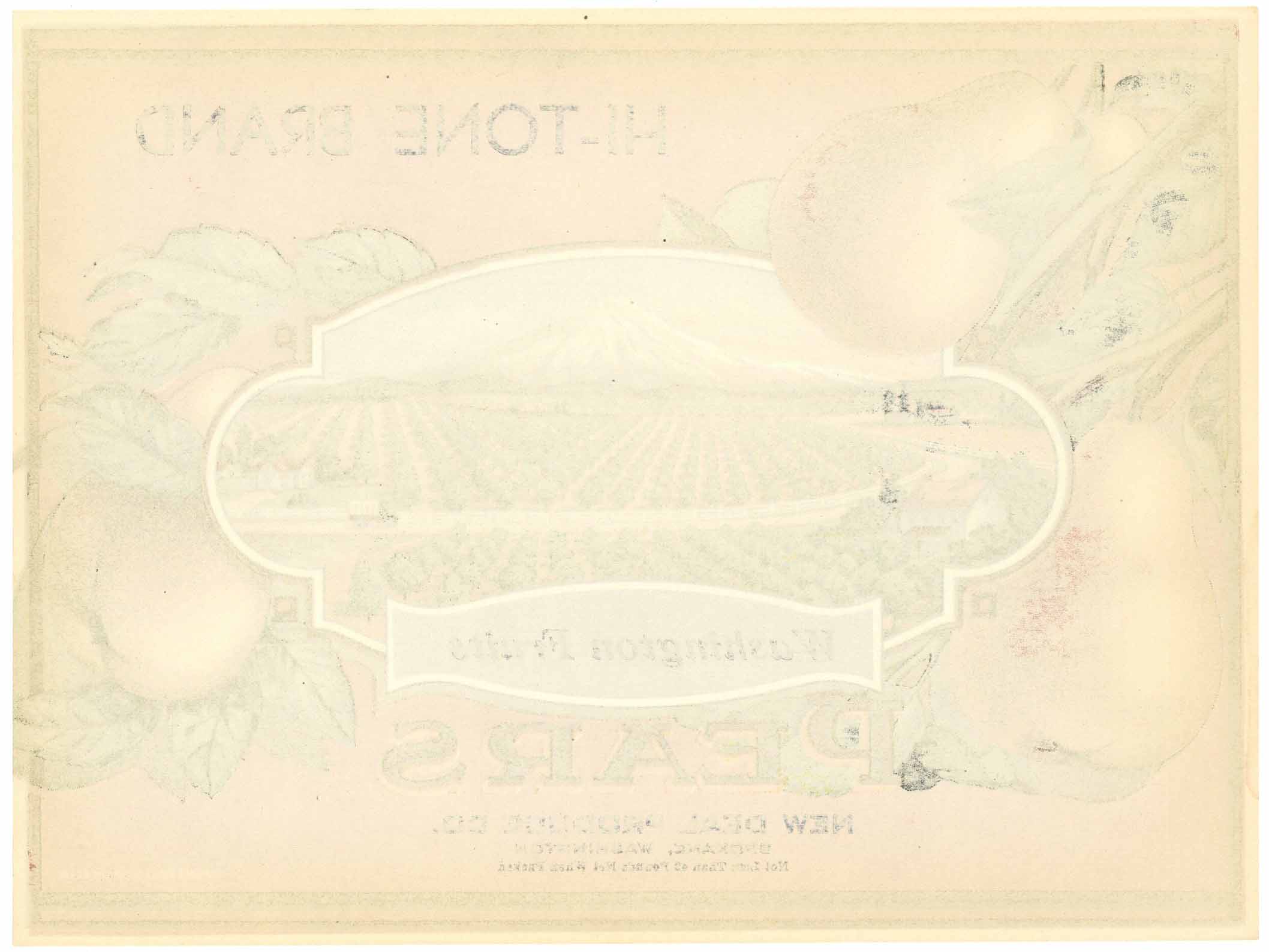 Hi Tone Brand Vintage Spokane Washington Pear Crate Label – thelabelman
