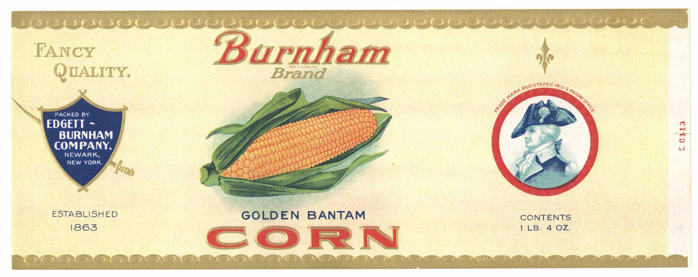 Burnham Brand Vintage Golden Bantam Corn Can Label – thelabelman