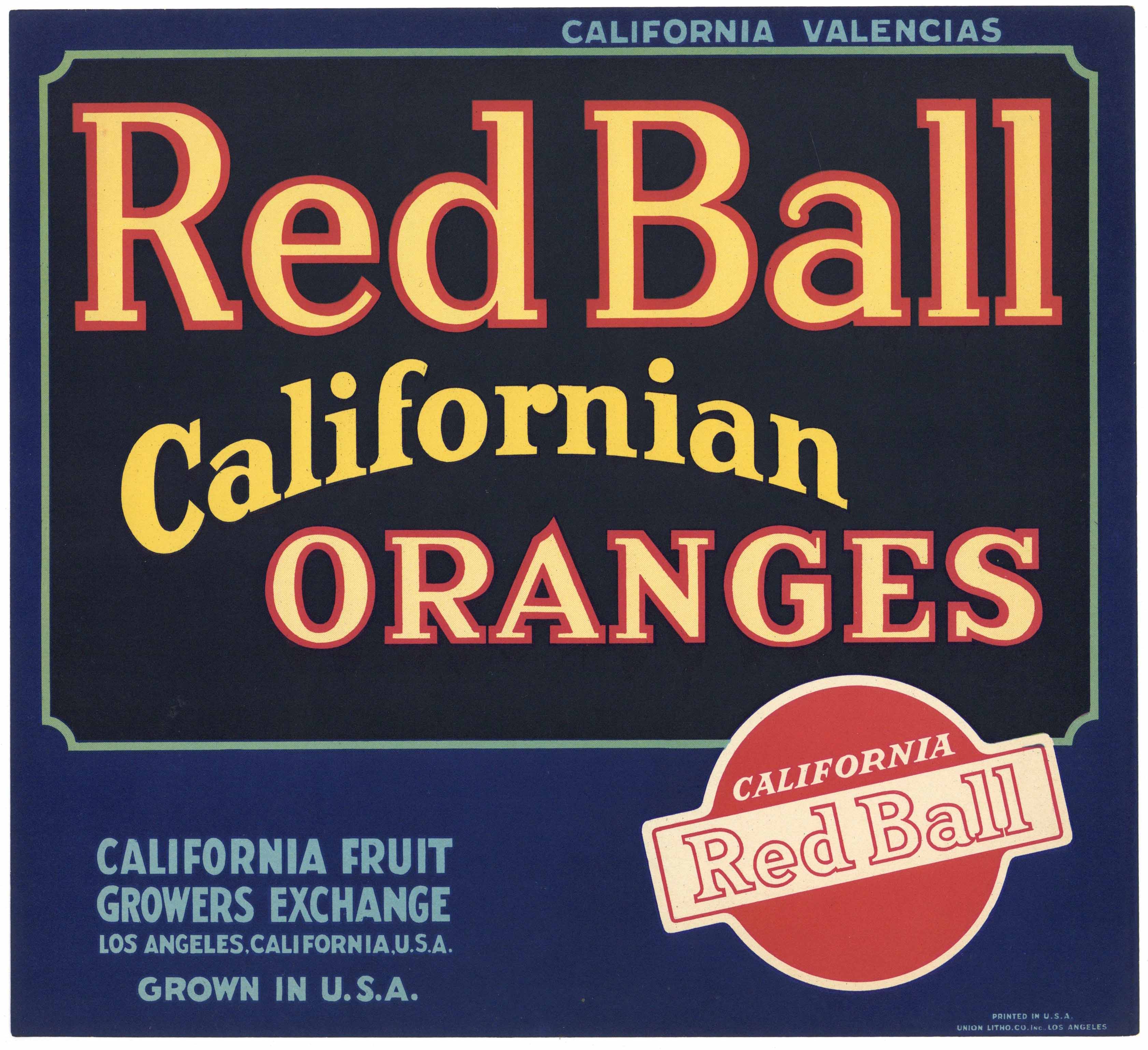 Red Ball Brand Vintage Orange Crate Label – thelabelman