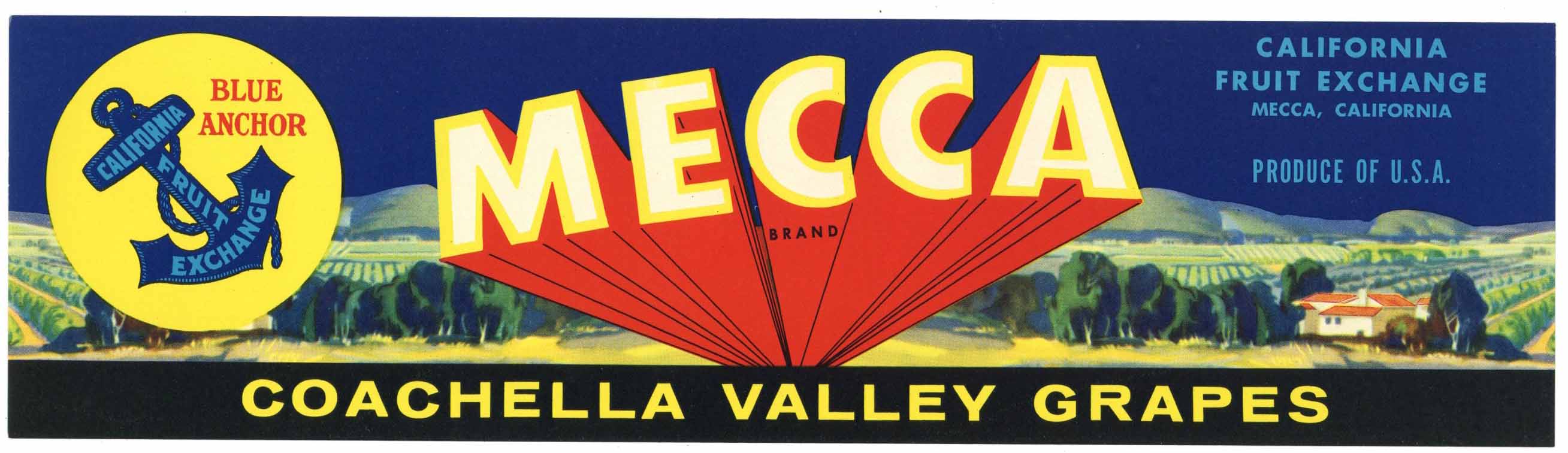 Mecca Brand Vintage Coachella Valley Grape Crate Label – thelabelman