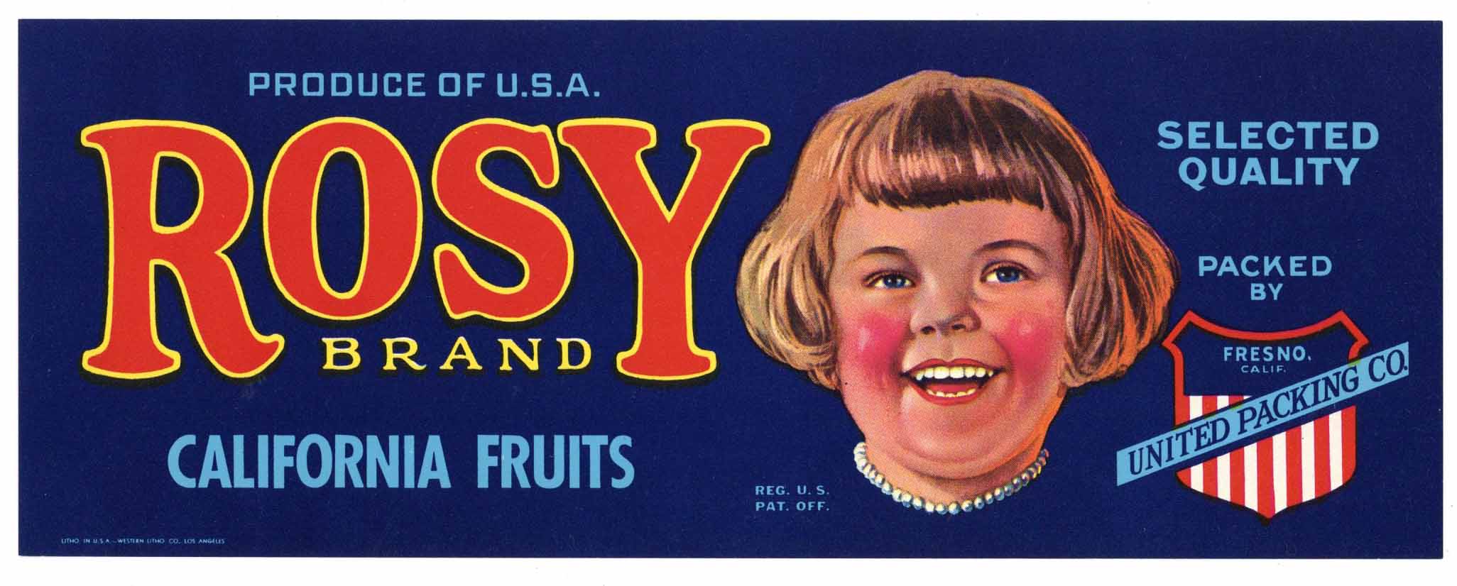 Rosy Brand Vintage Fresno Fruit Crate Label – thelabelman
