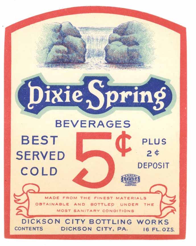 Dixie Springs Brand Vintage Soda Bottle Label – thelabelman
