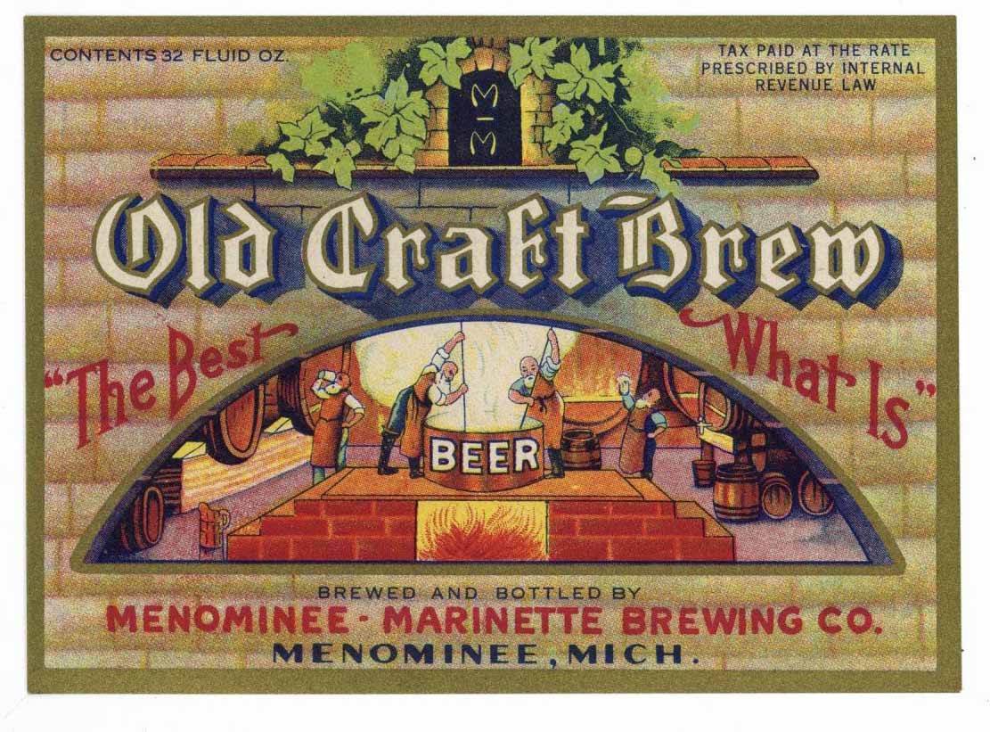 Old Craft Brew Brand Vintage Michigan Beer Bottle Label – thelabelman