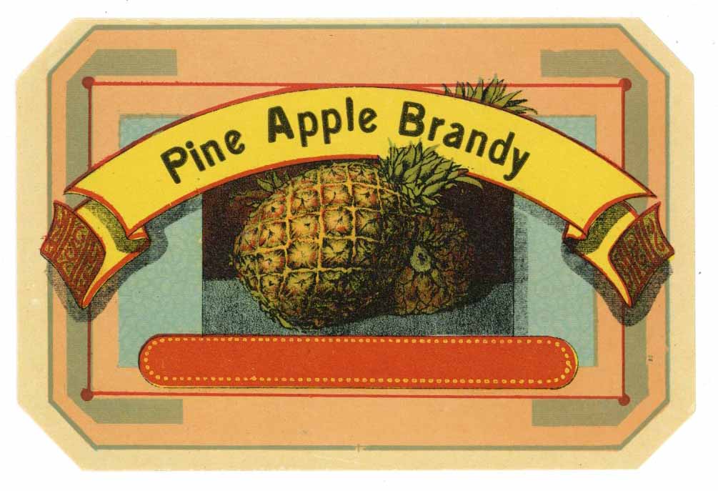 Pine Apple Brandy Brand Vintage Stock Bottle Label – thelabelman