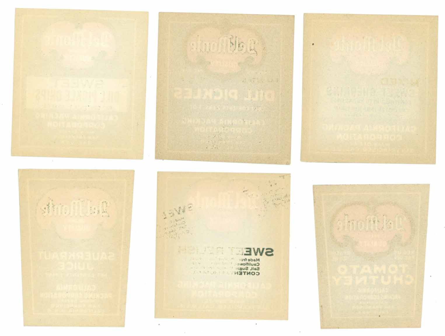 Del Monte Brand Vintage Condiment Label Set of 6 – thelabelman