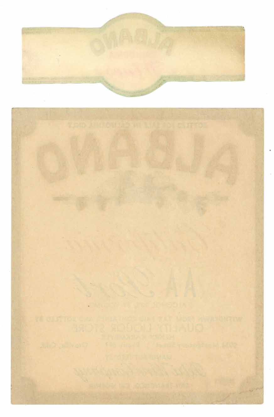 Albano Brand Vintage Oroville Port Wine Label – thelabelman