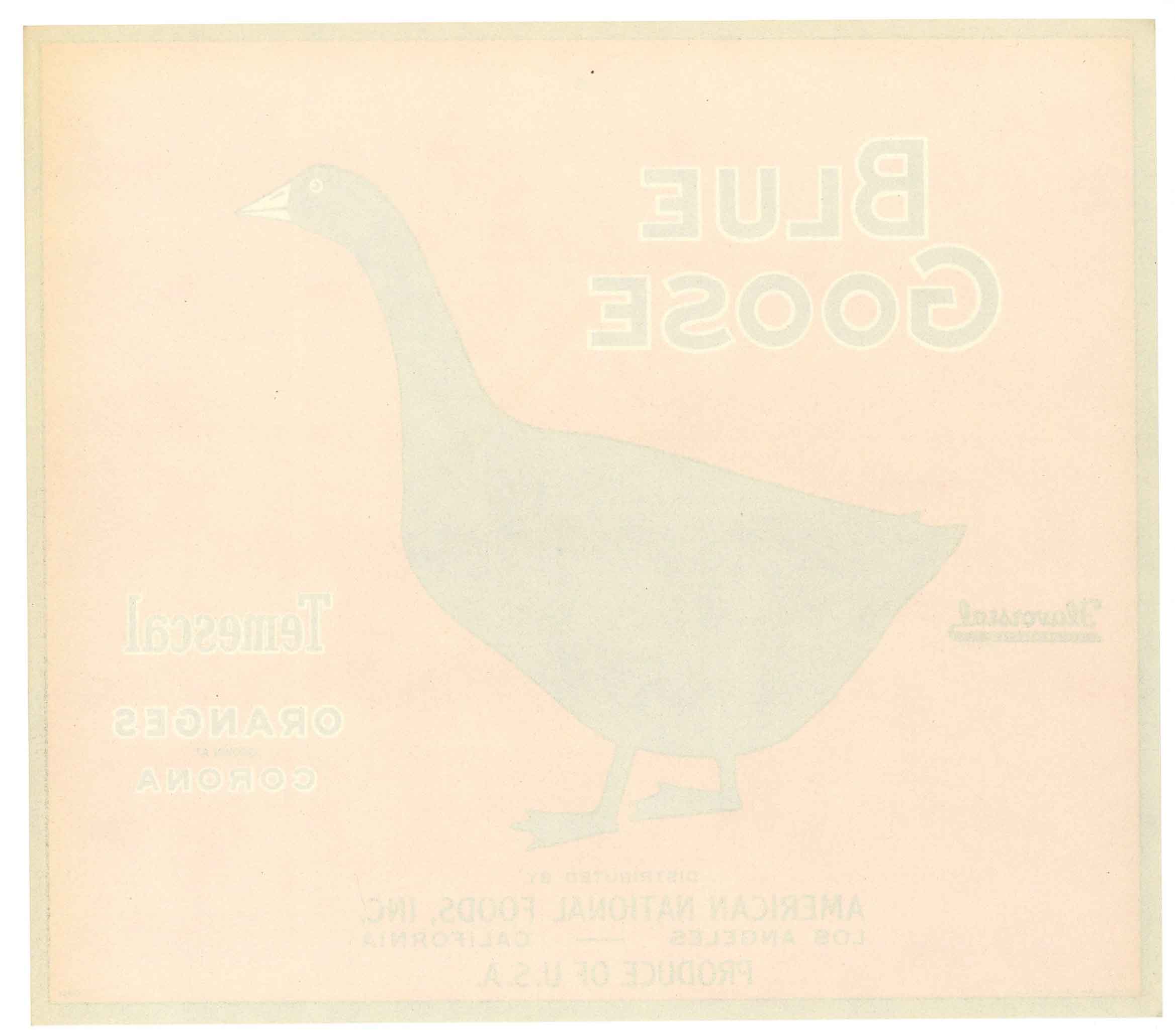 Blue Goose Brand Vintage Corona Orange Crate Label, Temescal – thelabelman