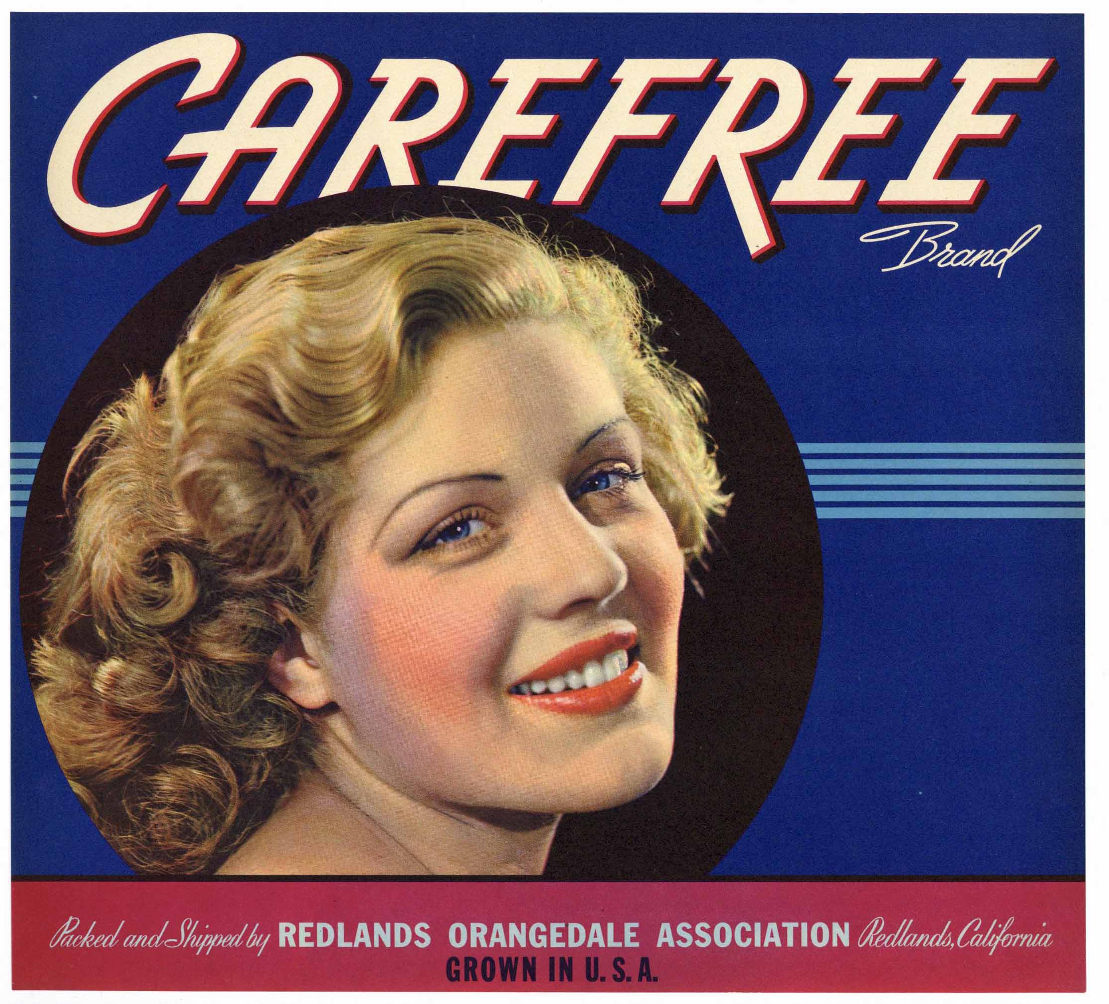 Carefree Brand Vintage Redlands Orange Crate Label – thelabelman