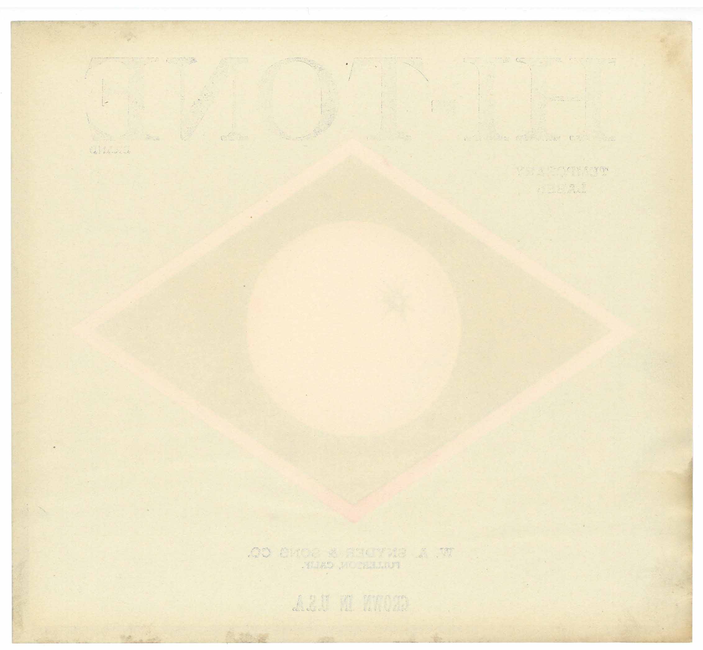 Hi-Tone Brand Vintage Fullerton Orange Crate Label, s – thelabelman