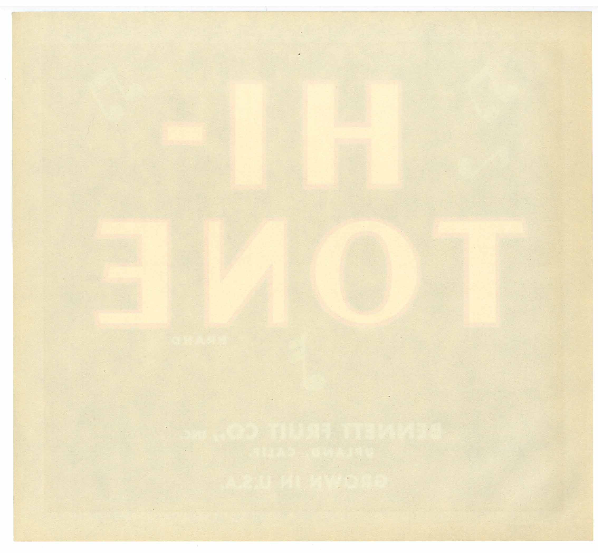 Hi-Tone Brand Vintage Upland Orange Crate Label, b – thelabelman