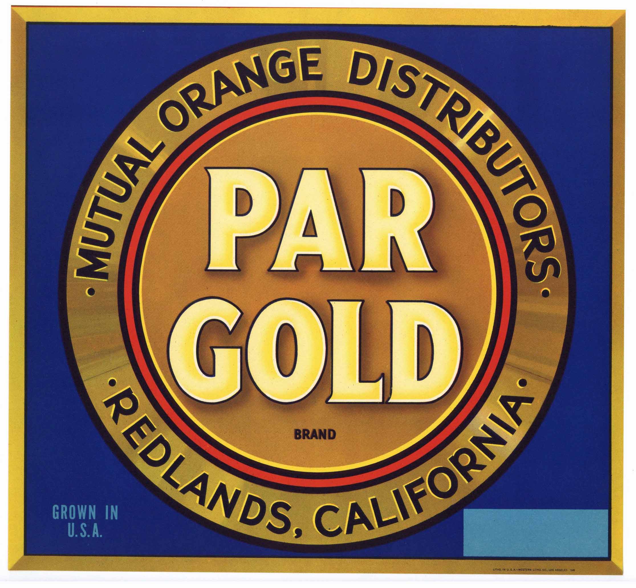 Par Gold Brand Vintage Redlands Orange Crate Label – thelabelman