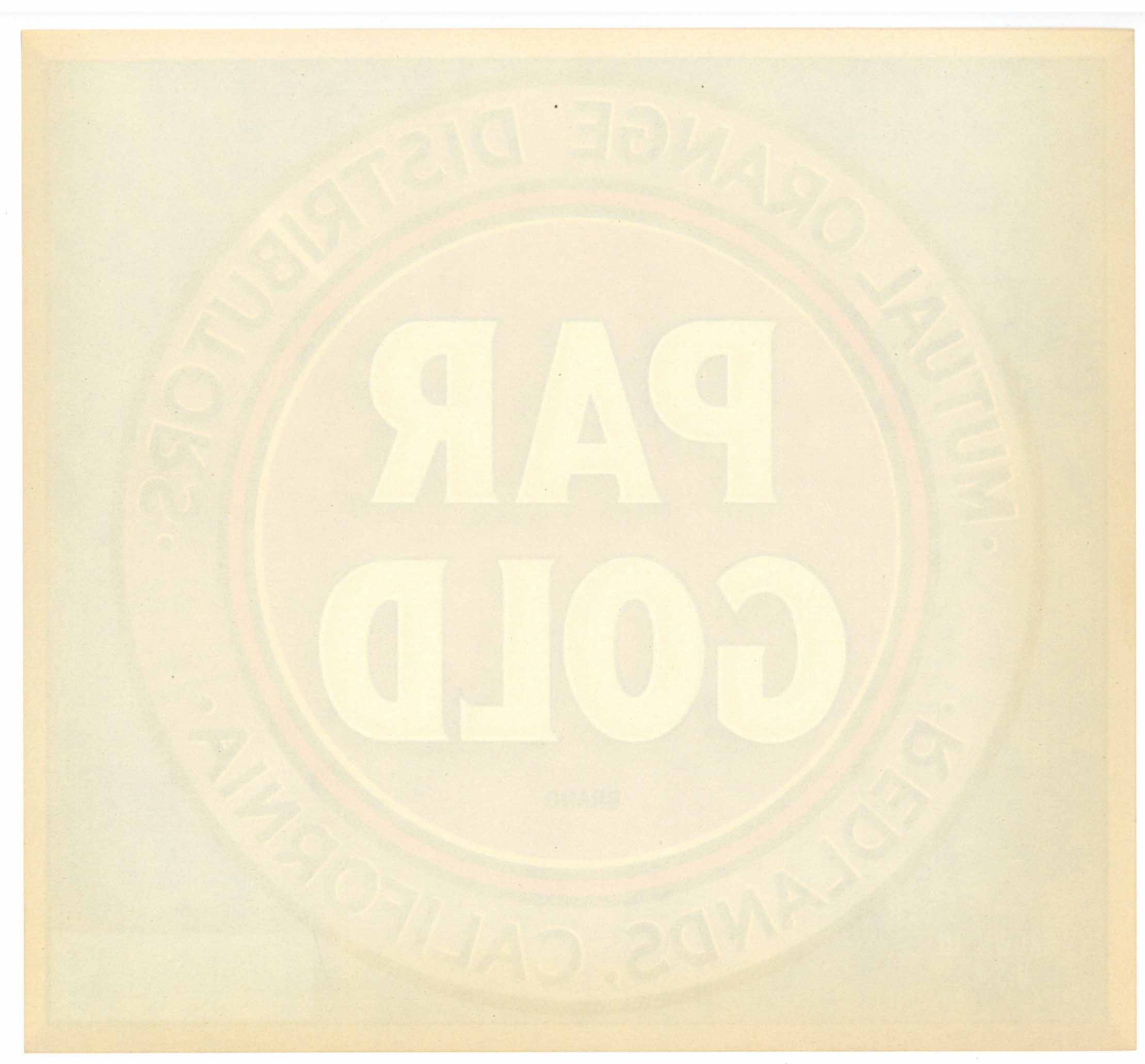 Par Gold Brand Vintage Redlands Orange Crate Label – thelabelman