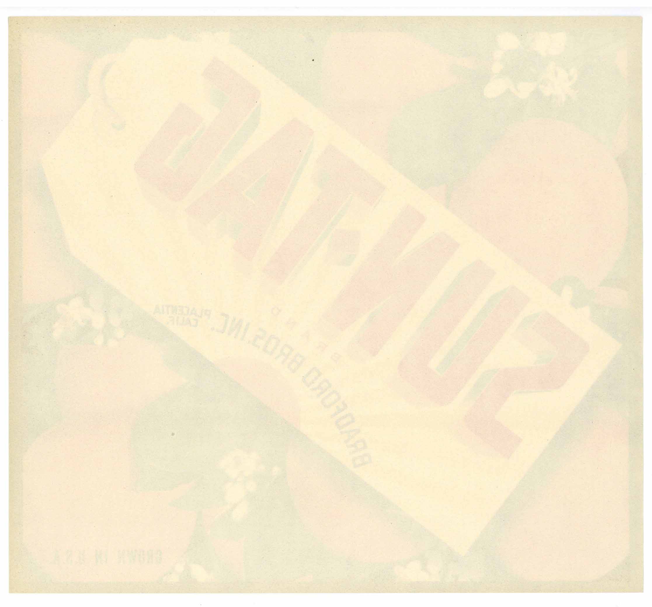 Sun Tag Brand Vintage Placentia Orange Crate Label – thelabelman