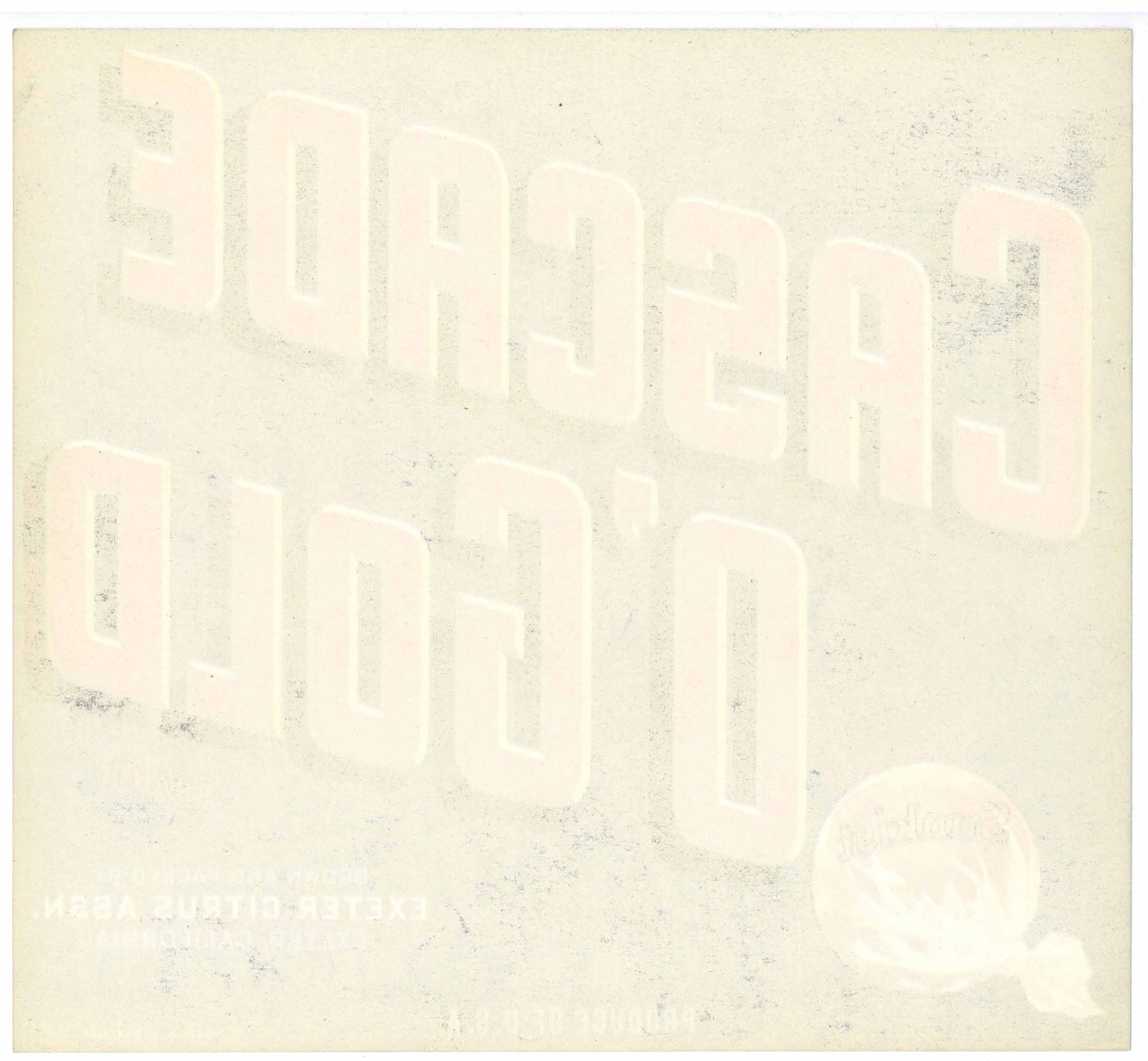 Cascade O'Gold Brand Vintage Exeter Sunkist Orange Crate Label ...