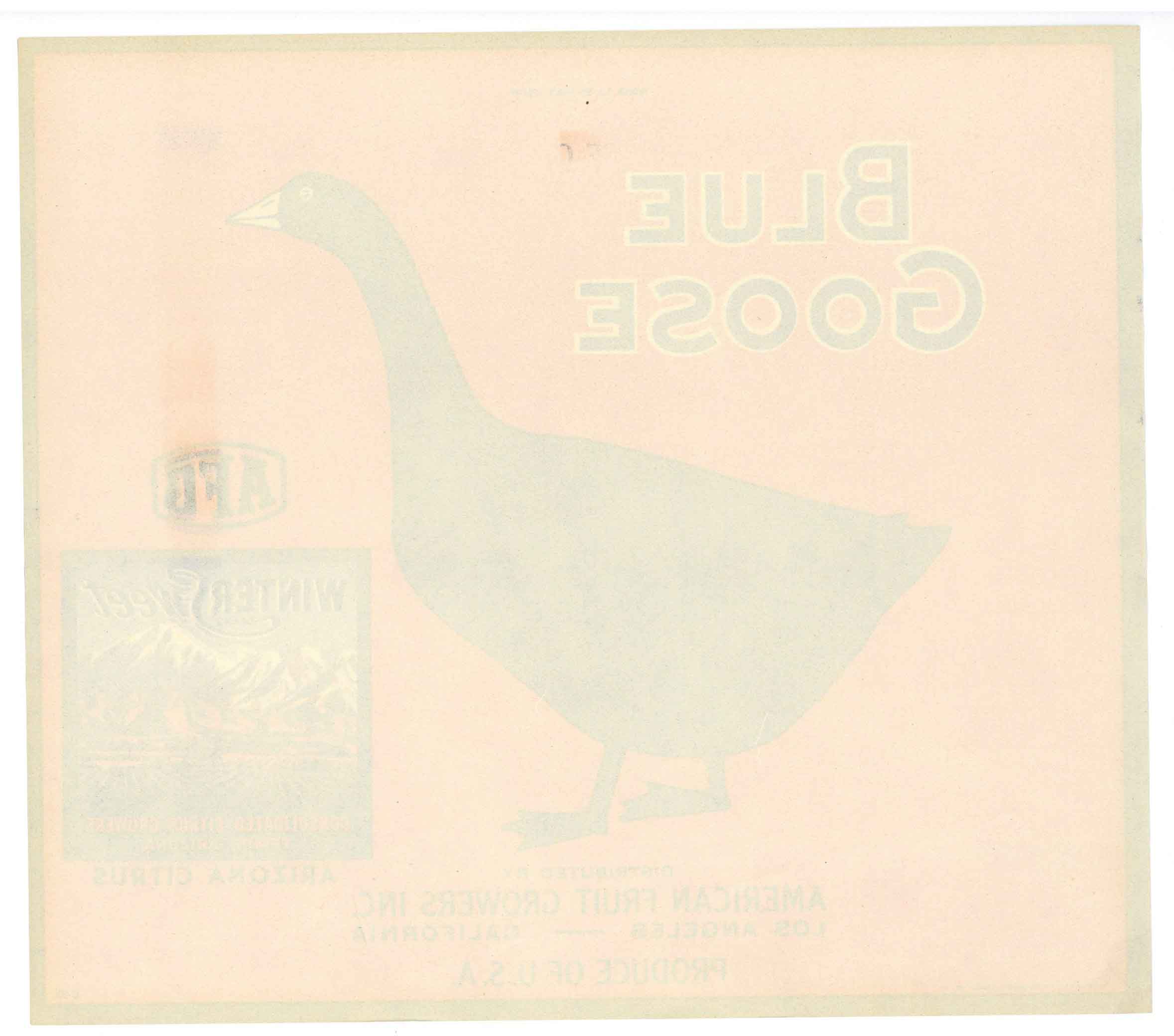 Blue Goose Brand Vintage Arizona Orange Crate Label, Winter Sweet ...
