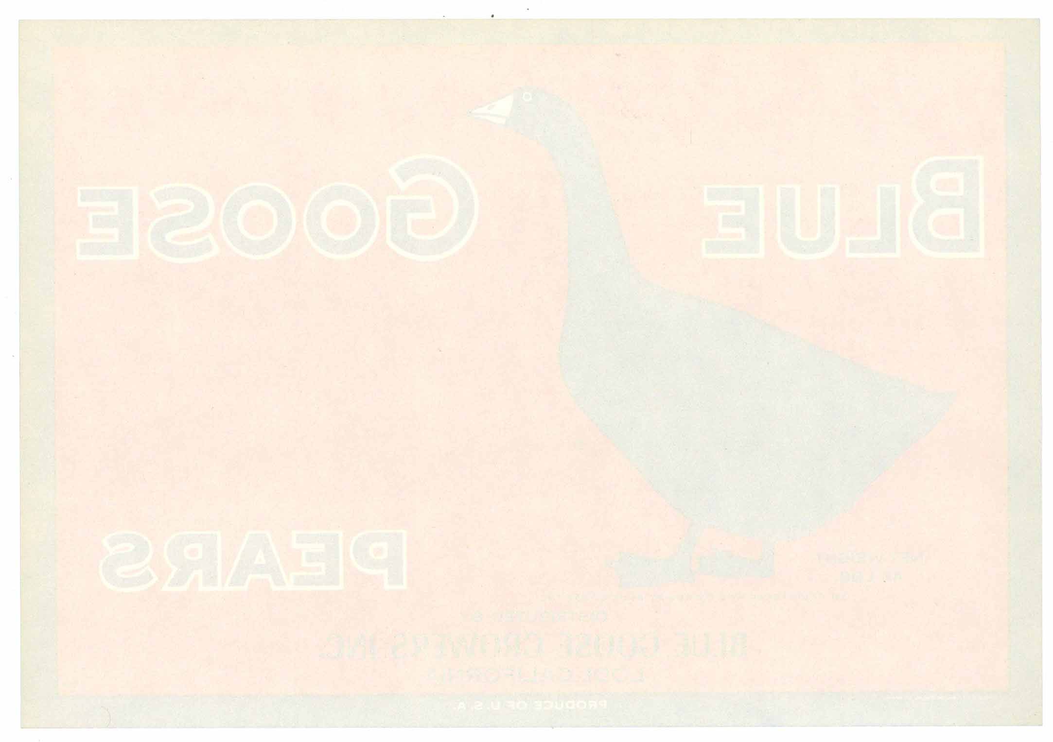 Blue Goose Brand Vintage Lodi Pear Crate Label – thelabelman
