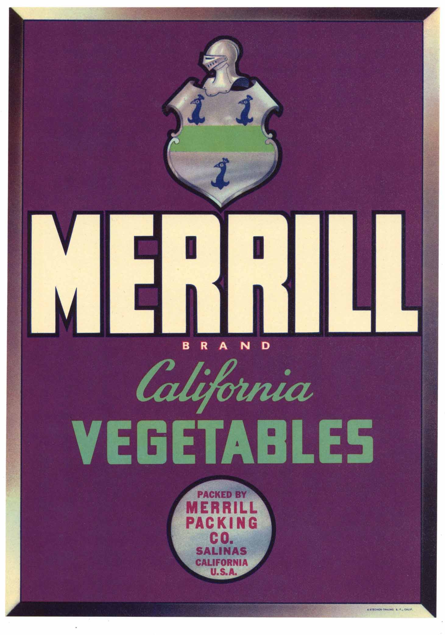 Merrill Brand Vintage Salinas Vegetable Crate Label – thelabelman