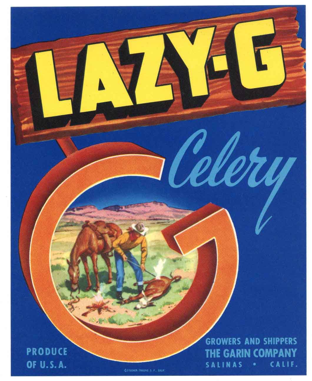 Lazy-G Brand Vintage Celery Vegetable Crate Label – thelabelman