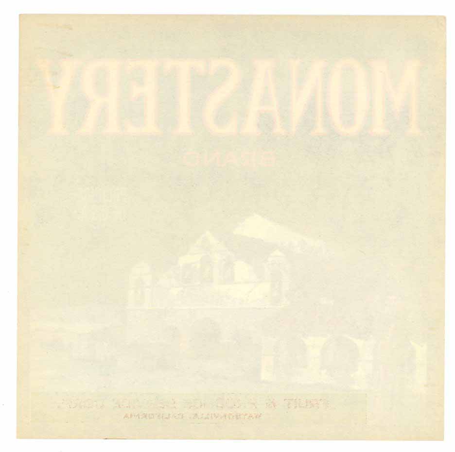 Monastery Brand Vintage Watsonville Produce Crate Label – thelabelman