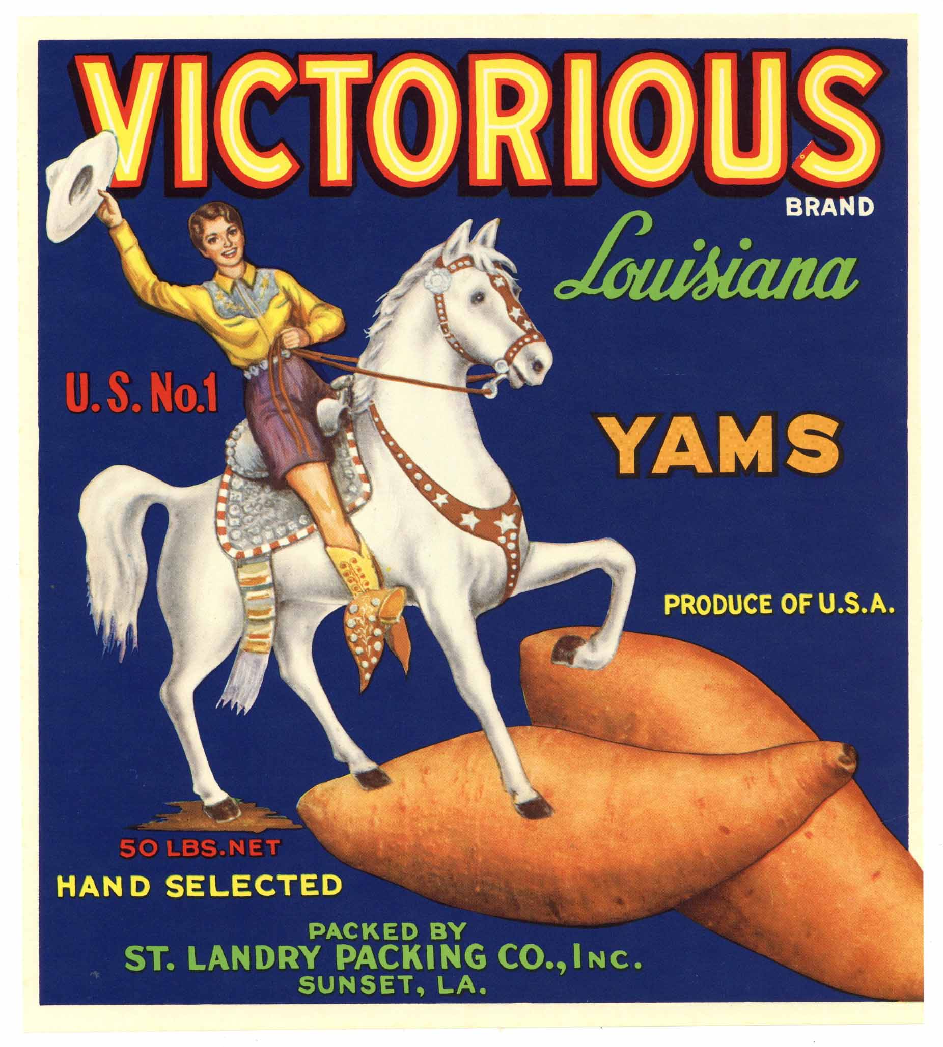 Victorious Brand Vintage Sunset Louisiana Yam Crate Label – thelabelman
