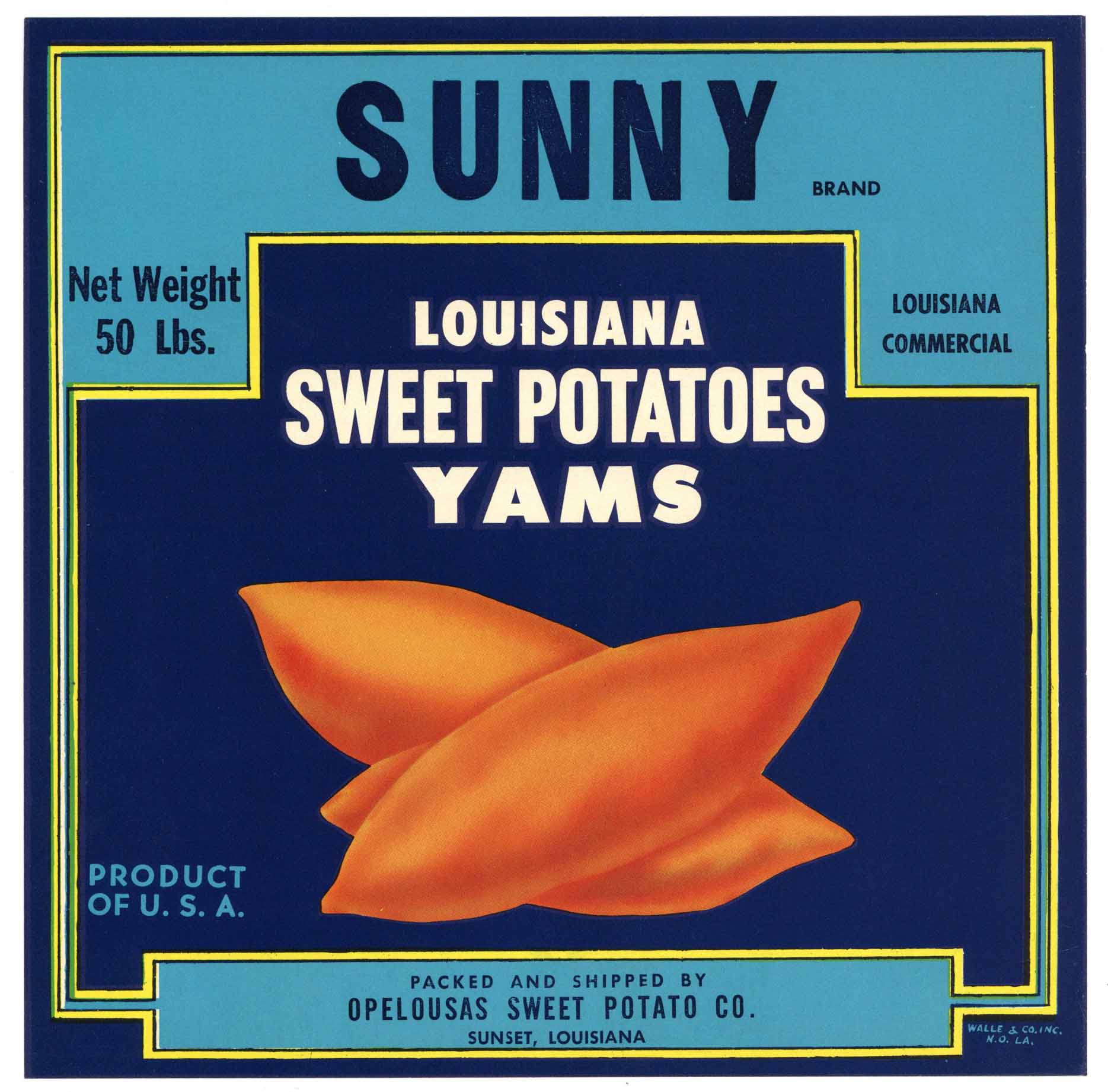 Sunny Brand Vintage Sunset Louisiana Yam Crate Label – thelabelman
