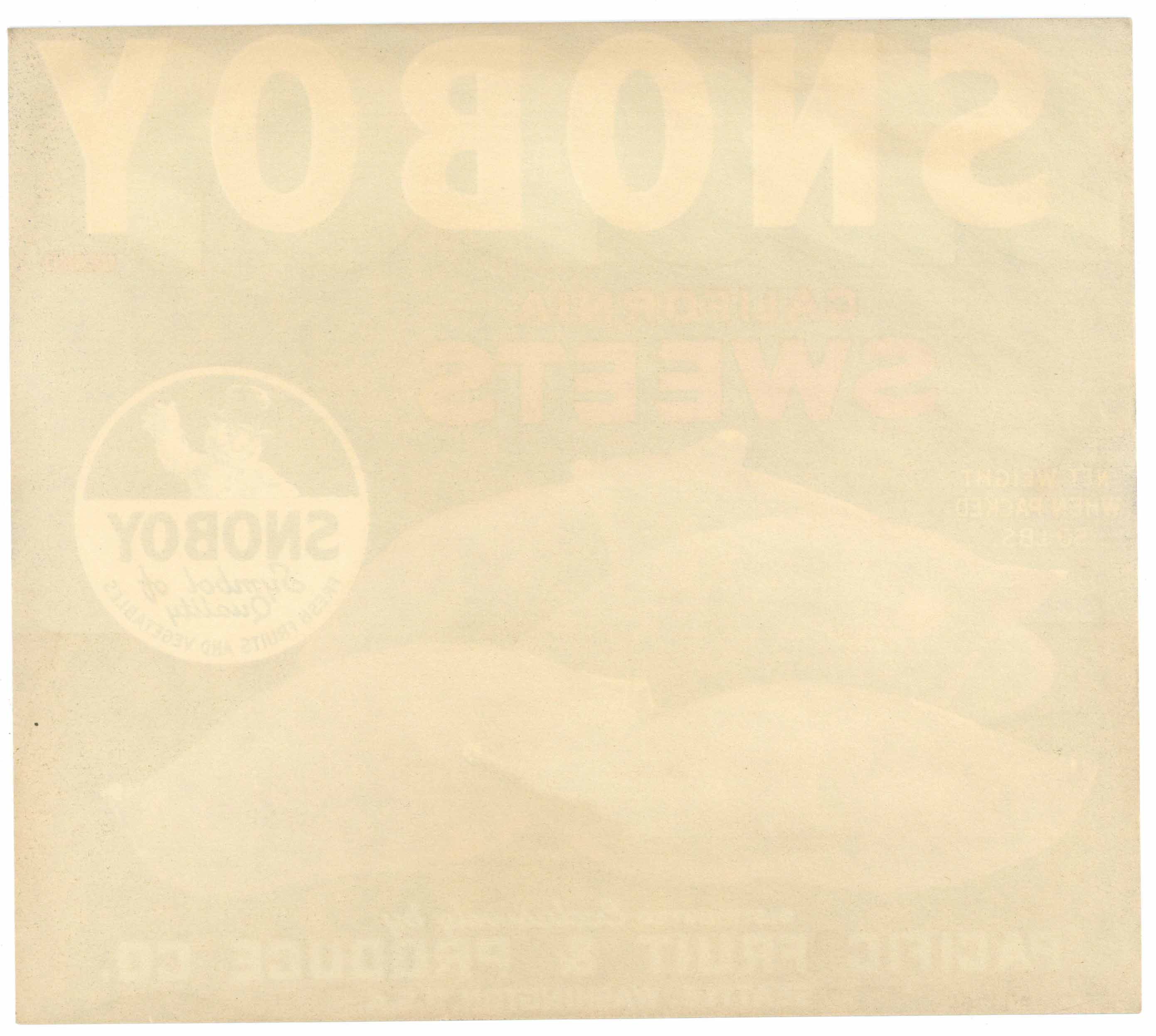 Snoboy Brand Vintage Seattle Washington Yam Crate Label – thelabelman
